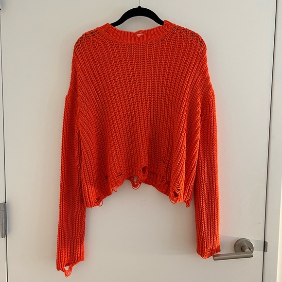 Zara | Sweaters | Zara Orange Knit Sweater | Poshmark